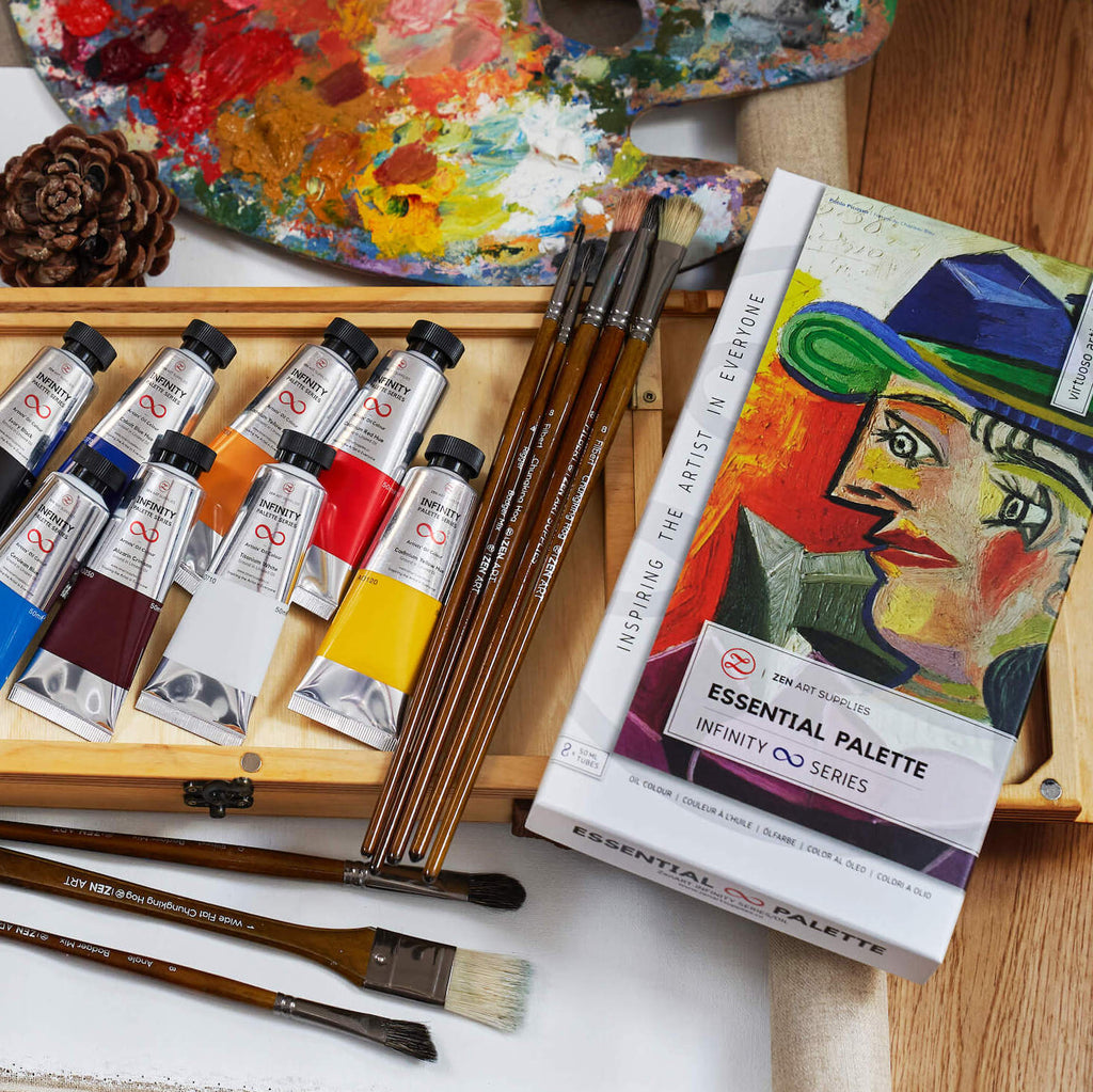 Essential Palette Oil Paint Set - 8 (1.69 fl oz) Tubes – ZenARTSupplies ...