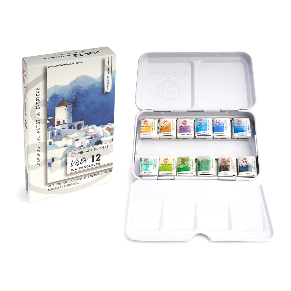 Travel Watercolor Paint Set for Sketching – ZenARTSupplies ...